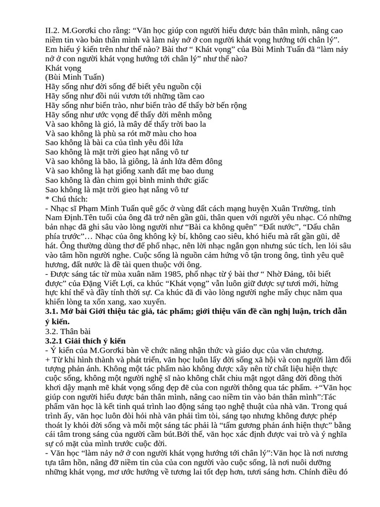 NLVH (CH C Năng VH - Khát Vong) | PDF