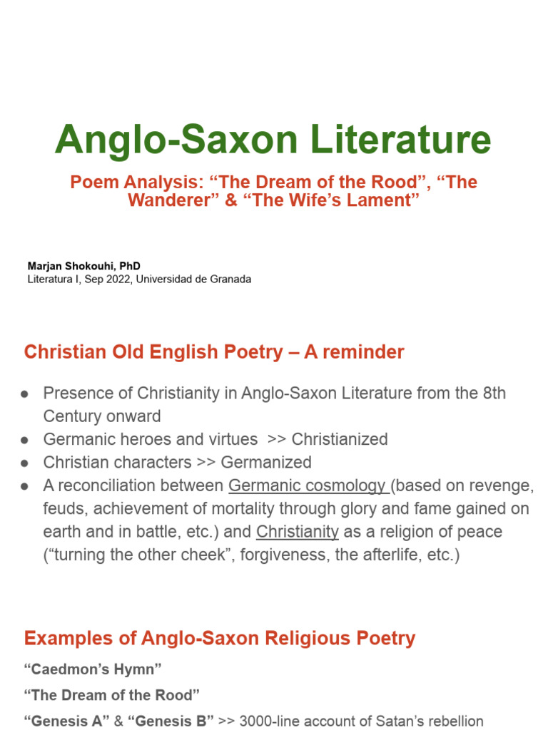 Poem Analysis - Three Anglo-Saxon Poems | PDF