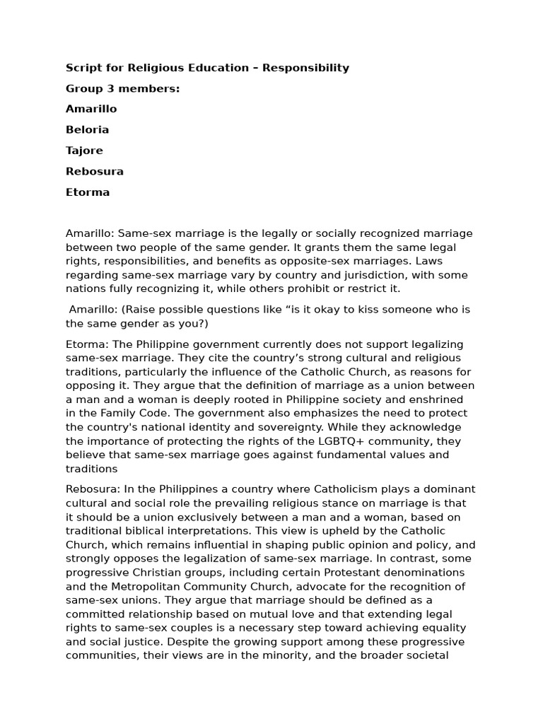 Reed Script and Reflection | PDF | Marriage | Catholic Church