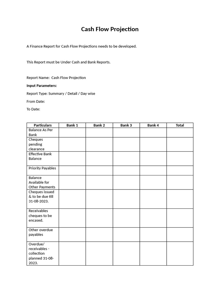 CashFlow Projection | PDF | Accounts Payable | Cheque