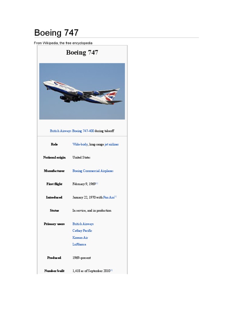 Boeing 747 | PDF | Boeing | Jet Aircraft