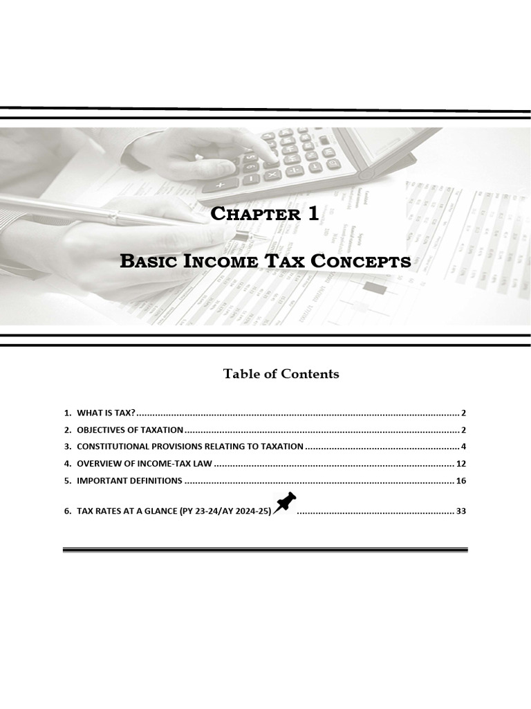 Topic 1-Basic Tax Concepts | PDF | Cost Of Living | Taxes