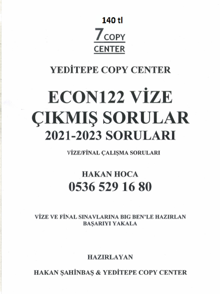 Econ 122 Vi̇ze | PDF