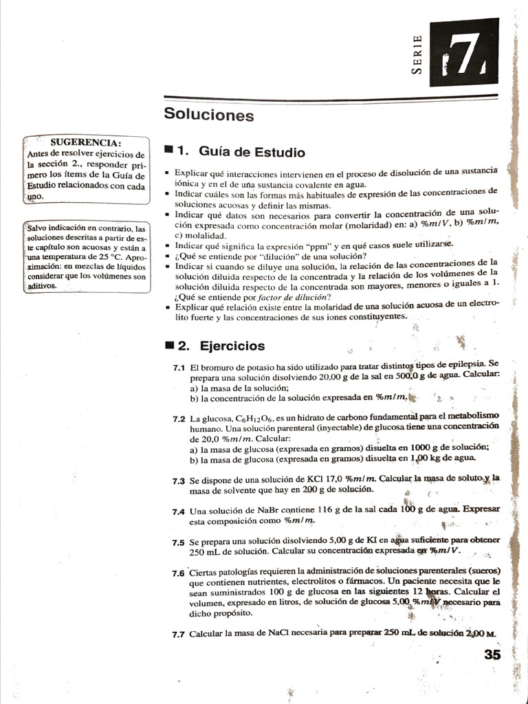 Soluciones CBC (Ej. 1 Al 21) | PDF | Concentración | Solución acuosa