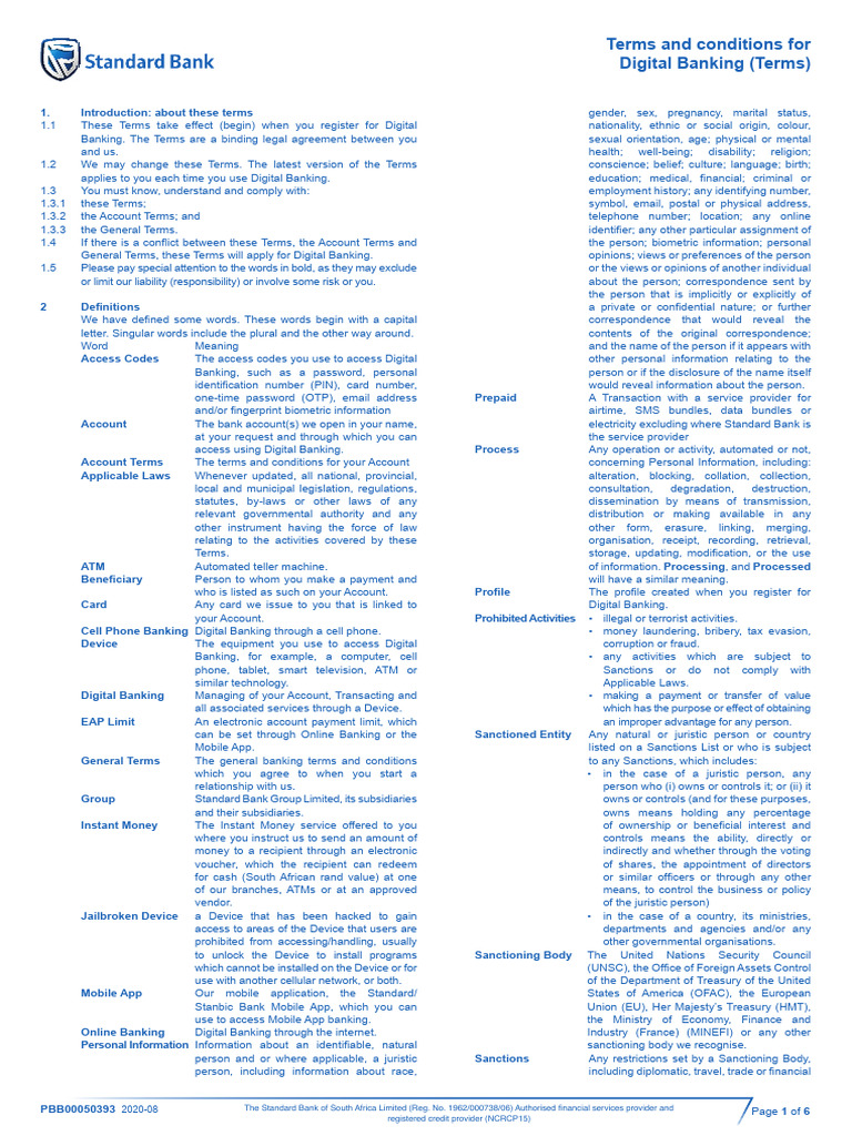 Digital Banking Terms and Conditions | PDF | Debit Card | Payments