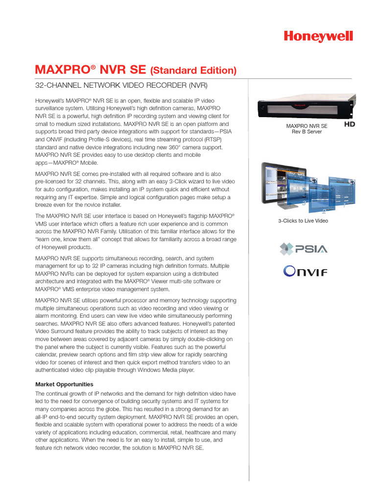 Maxpro NVR Se: (Standard Edition) | PDF | Microsoft Windows | Video
