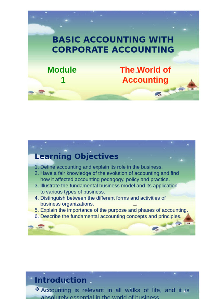 ACCT-101-Module-1-The-World-of-Accounting | PDF | Bookkeeping | Accounting