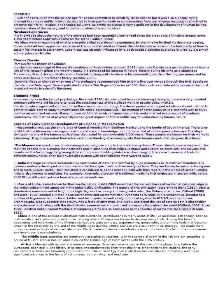 STS REVIEWER | PDF | Science | Nicolaus Copernicus