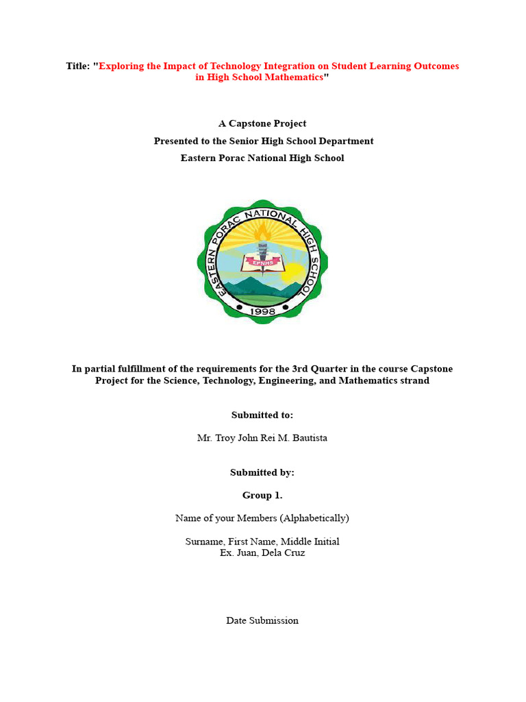 Capstone Template For Research | PDF | Data | Cognitive Science