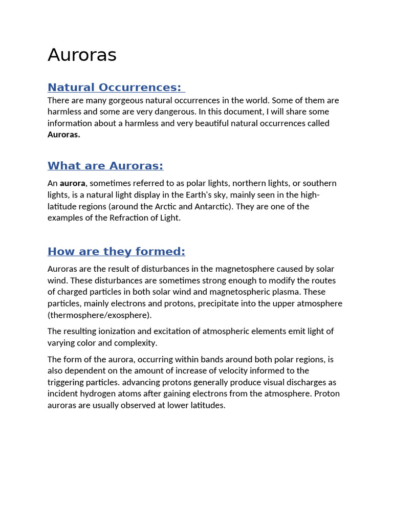 Auroras | PDF | Aurora | Applied And Interdisciplinary Physics