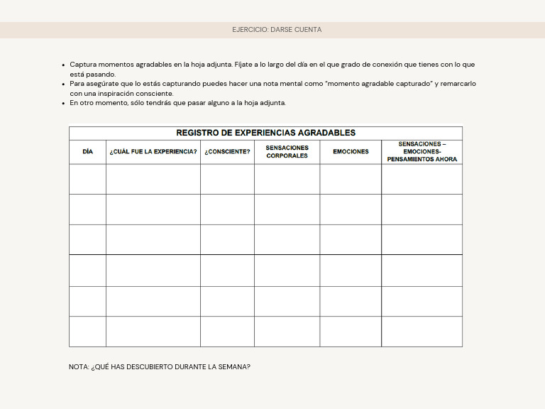 5 - Entrega Ejercicios Mindfulness | PDF