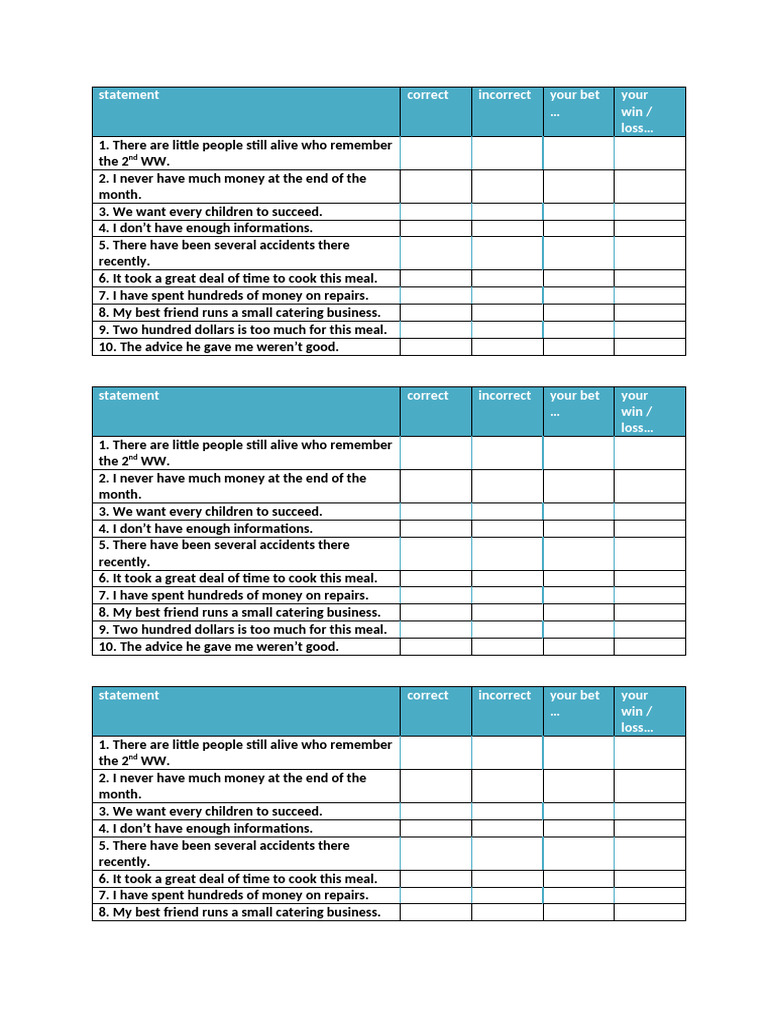 Quantifier Betting Game | PDF