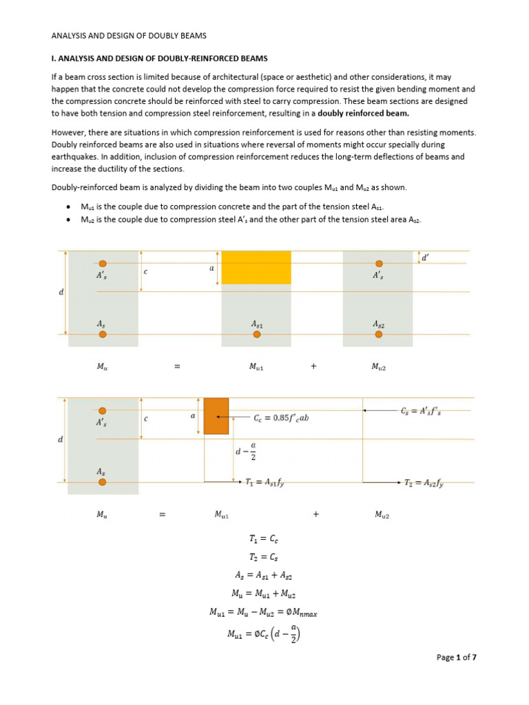 RCD Chapter 4 Doubly Beam Analysis and Design USD | PDF | Beam (Structure) | Solid Mechanics