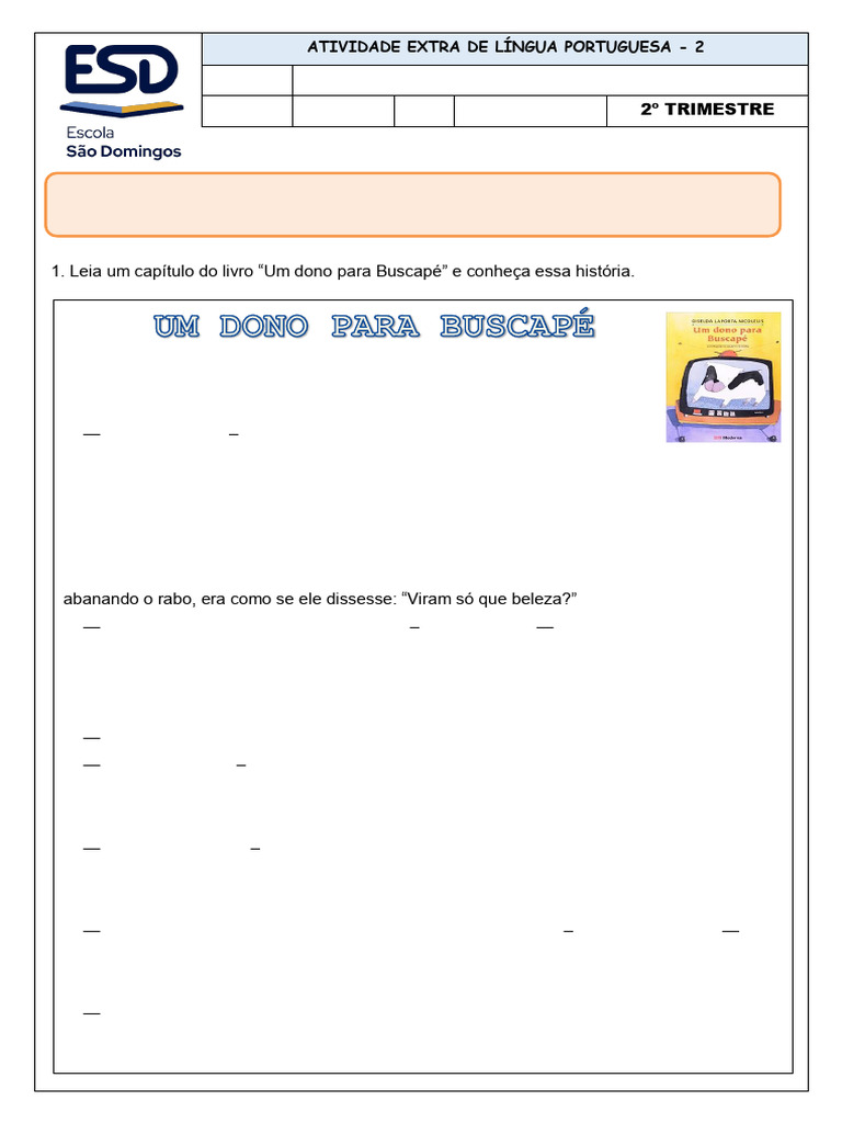 Ativ Extra 2 - Português 4ºano | PDF | Cães
