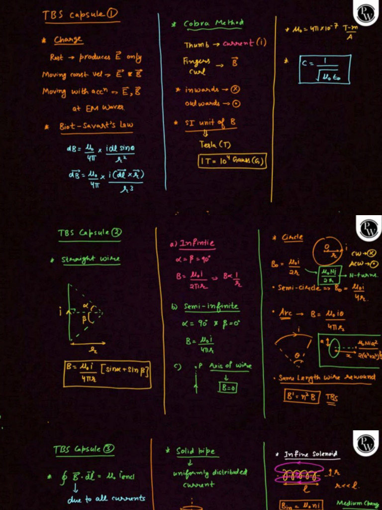 Moving Charges Short Notes PW | PDF