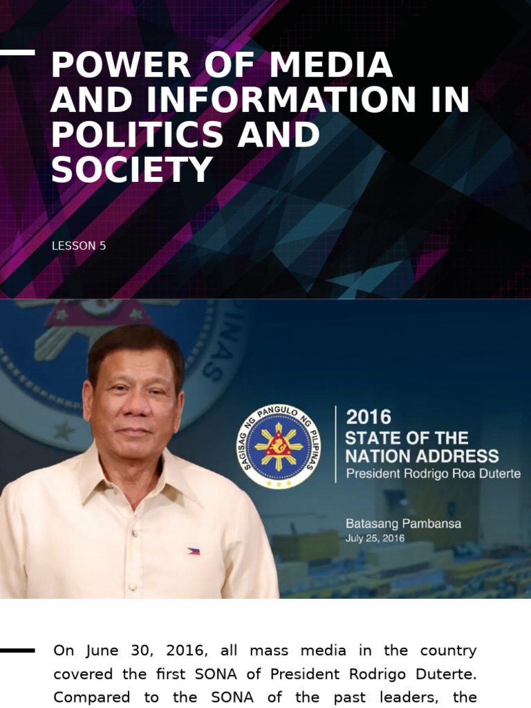 LESSON 6 Power of Media and Information in Politics and Society | PDF ...