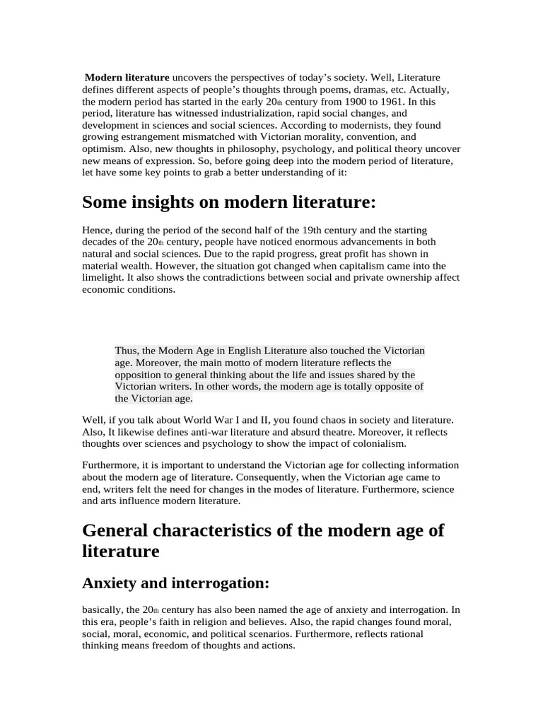 Modern Age | PDF | Modernism | Poetry