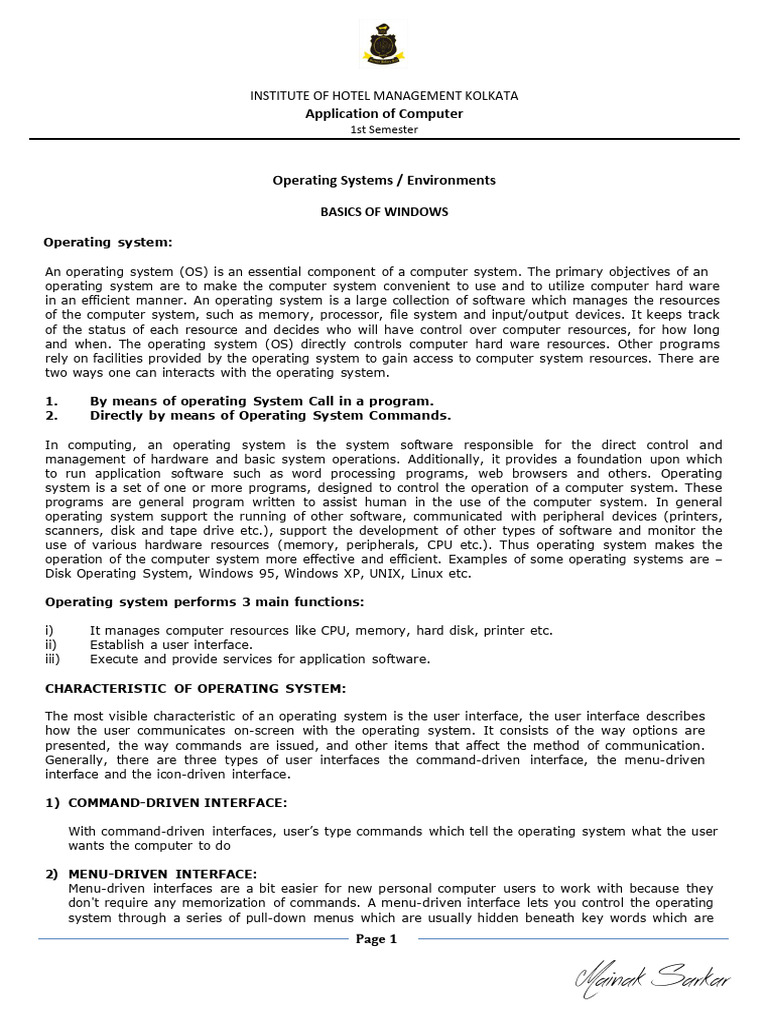 837 Basics of Windows Operating System | PDF | Operating System | Graphical User Interfaces