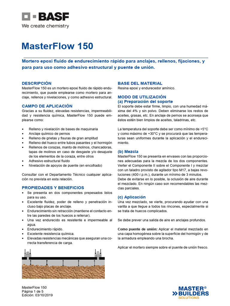 MasterFlow 150 | PDF | Hormigón | Epoxy