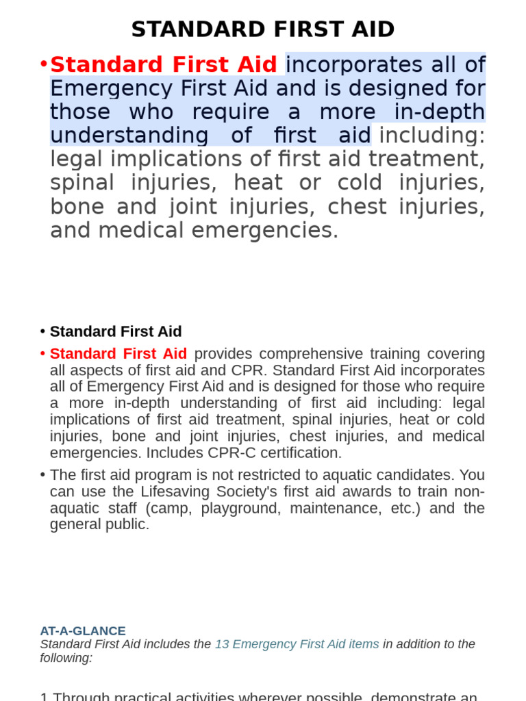 Standard First Aid Nu Dasma | PDF | First Aid | Cardiopulmonary ...