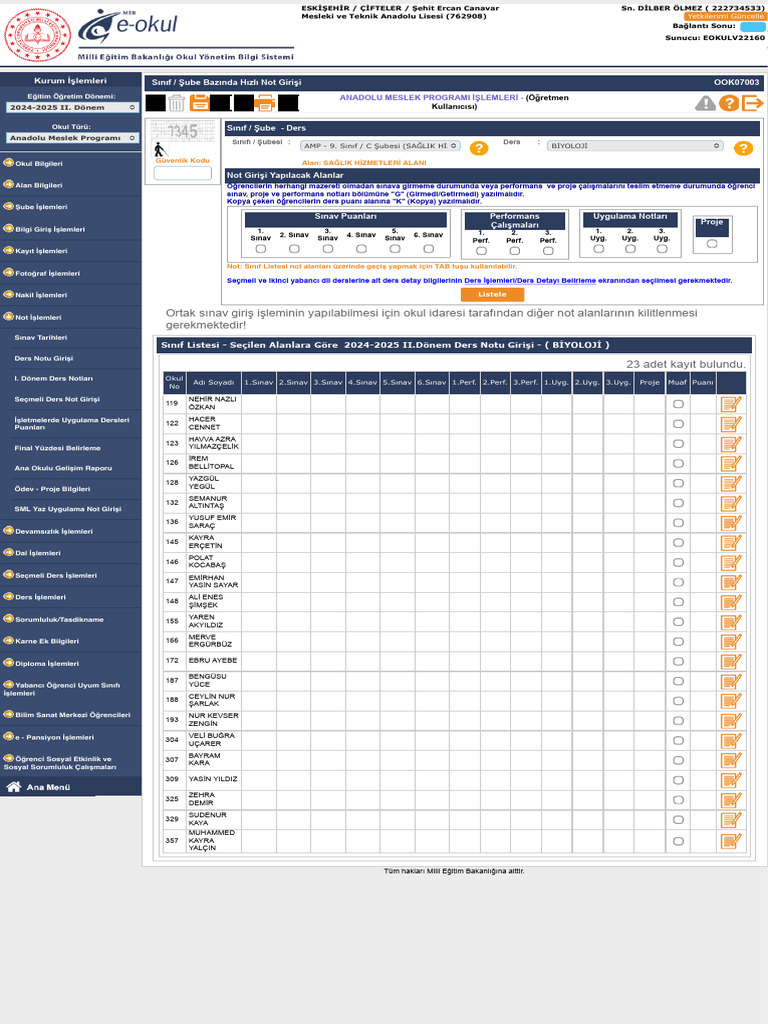 e Okul Uygulamaları | PDF