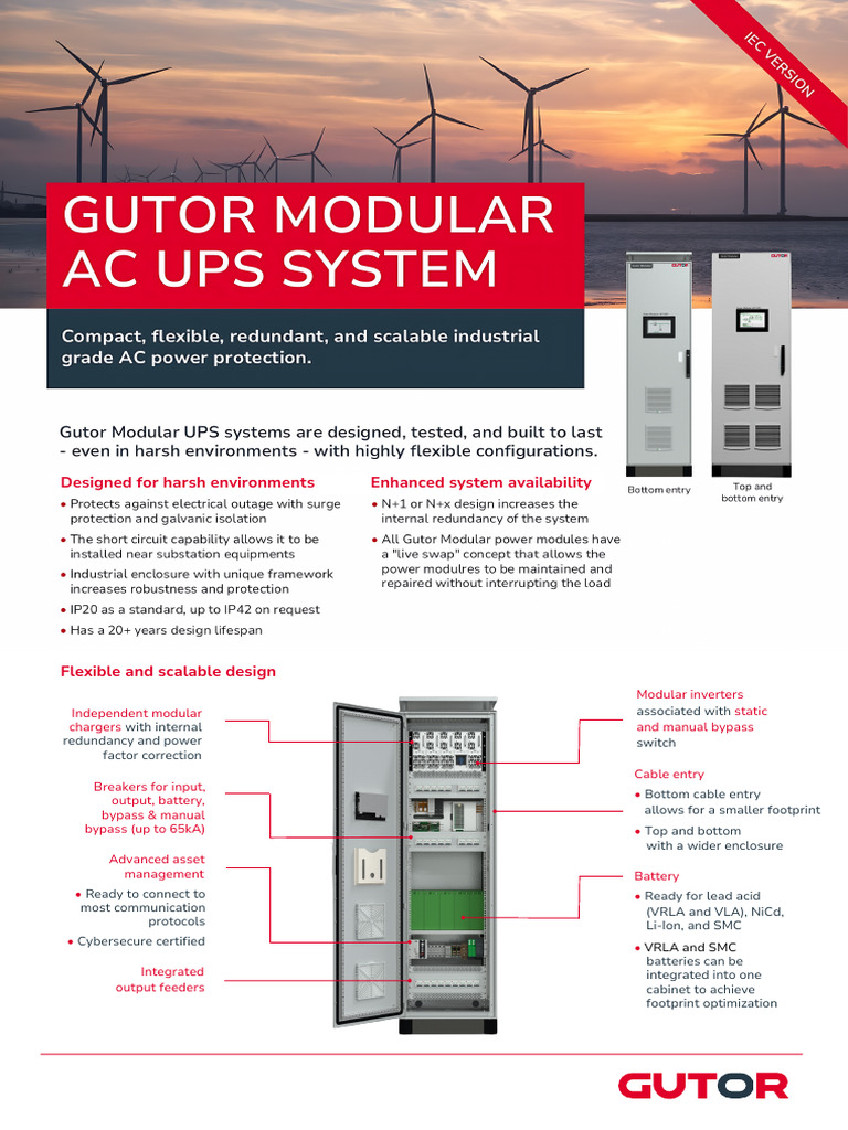 Gutor Modular AC UPS IEC Product Brochure | PDF | Power Inverter | Power (Physics)
