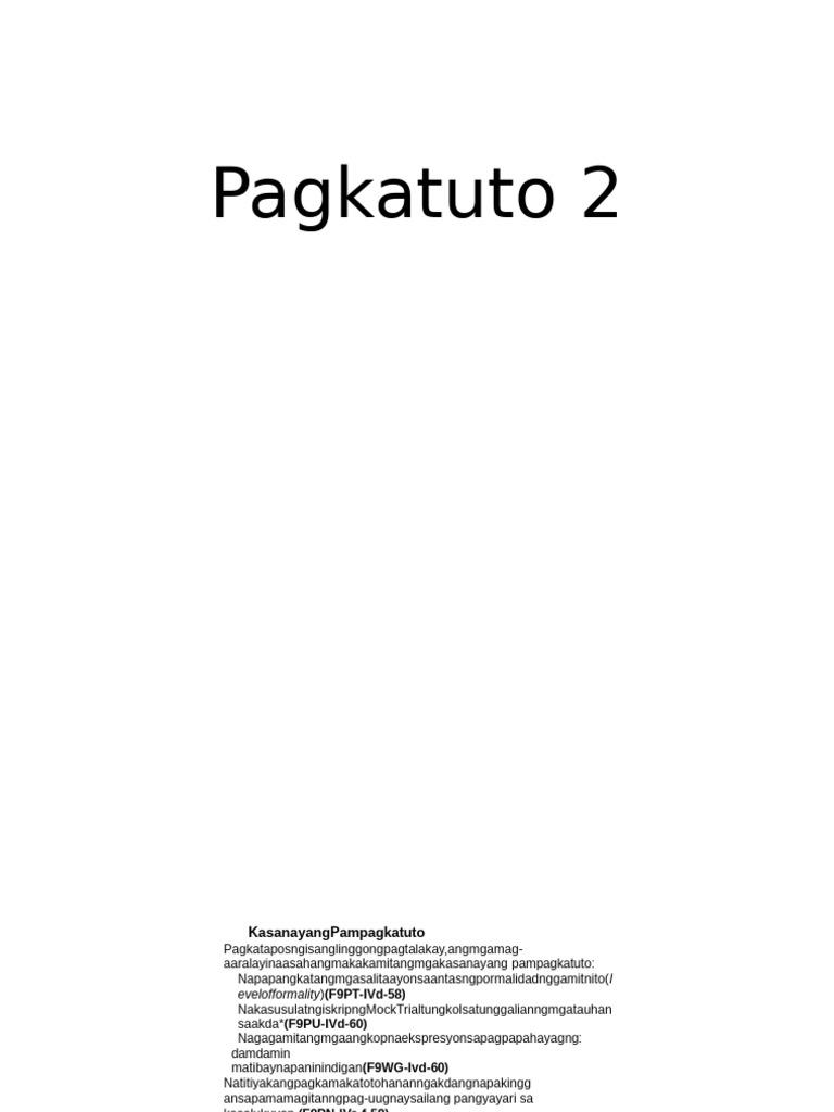 Pagkatuto 2-WPS Office | PDF