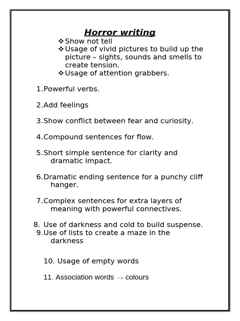Horror Writing | PDF