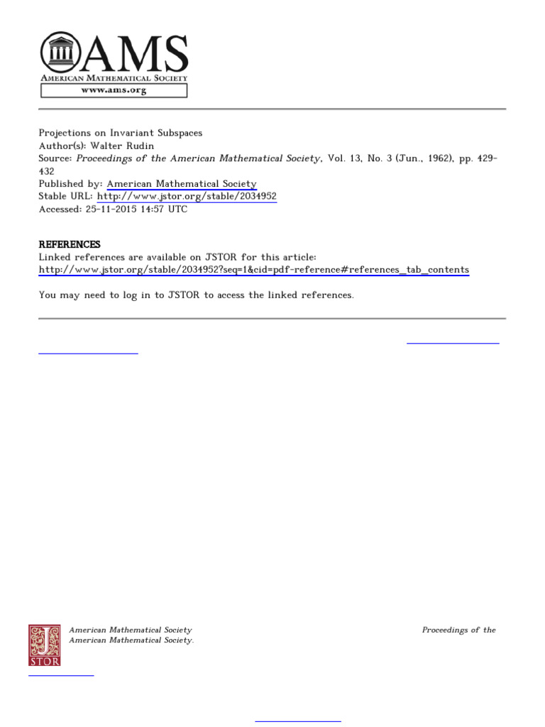 Din Projections On Invariant Subspaces Pdf Fourier Series Group Mathematics
