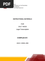T105 - CV For Legal TranscribeMe Style Guide (LPE 3 - 19 - 25) | PDF ...