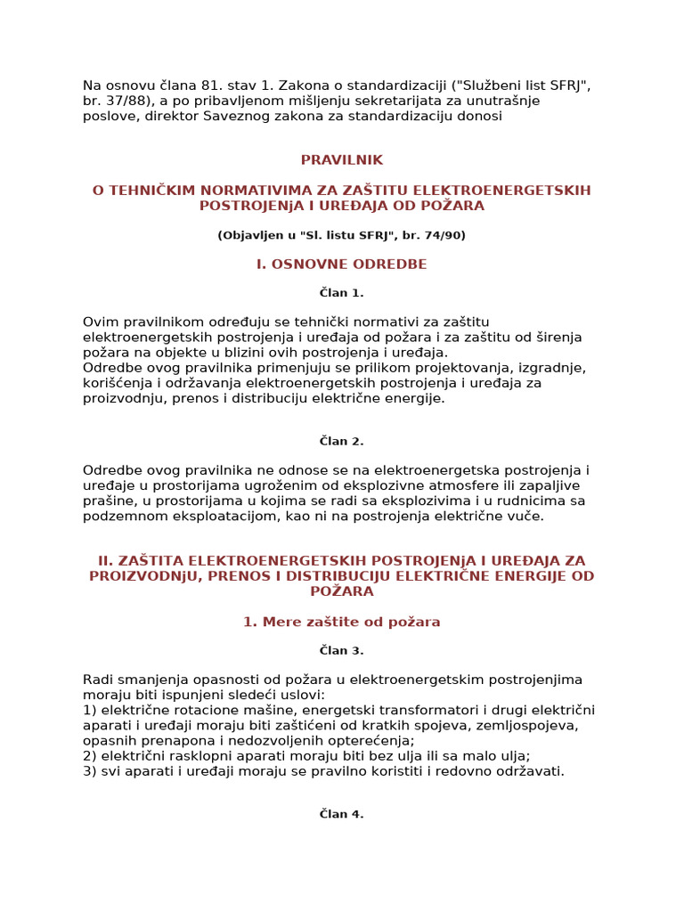 Pravilnik o Zaštiti Od Pozara 74-90 | PDF