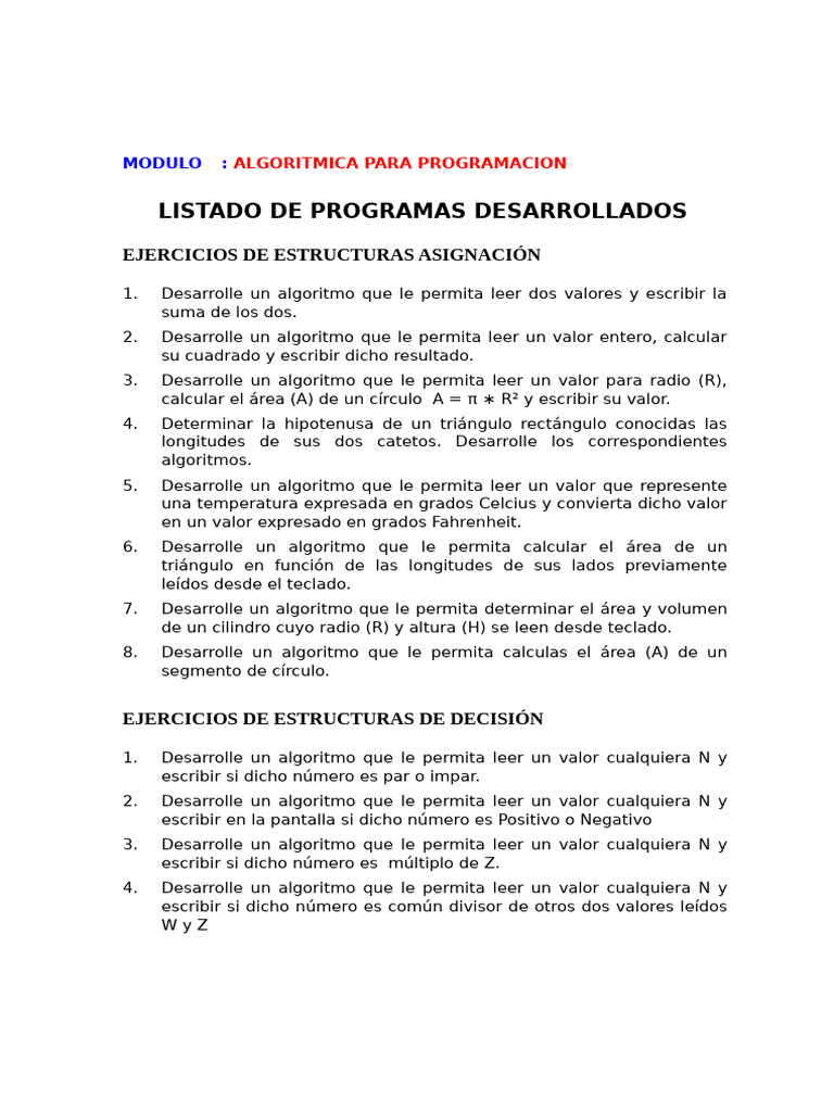 ALGORITMOS | PDF | Lenguaje de programación | Programación de computadoras