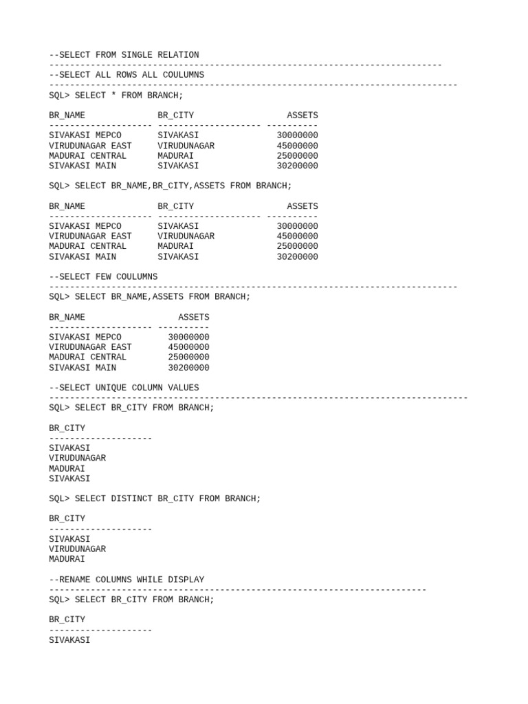 DQL_DEMO_ORACLE19C_1738294641858 | PDF | Mathematics | Arithmetic