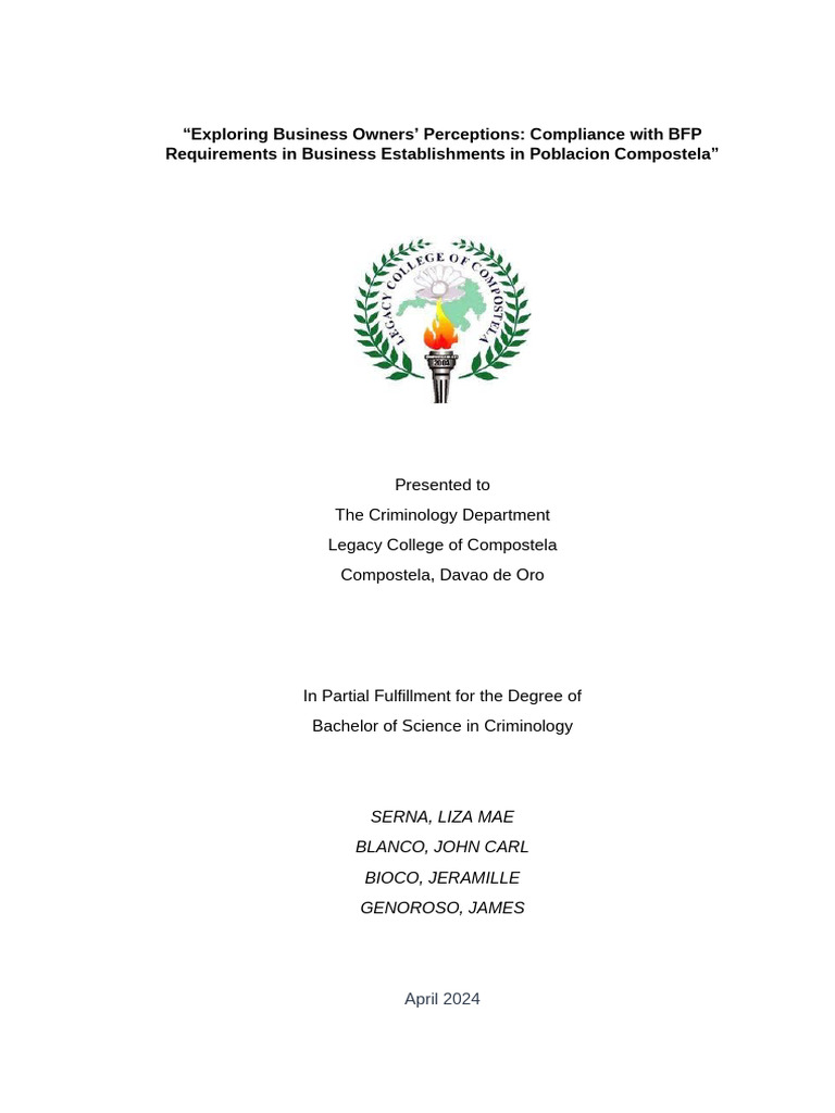 Exploring Business Owners' Perceptions Compliance With BFP Requirements ...