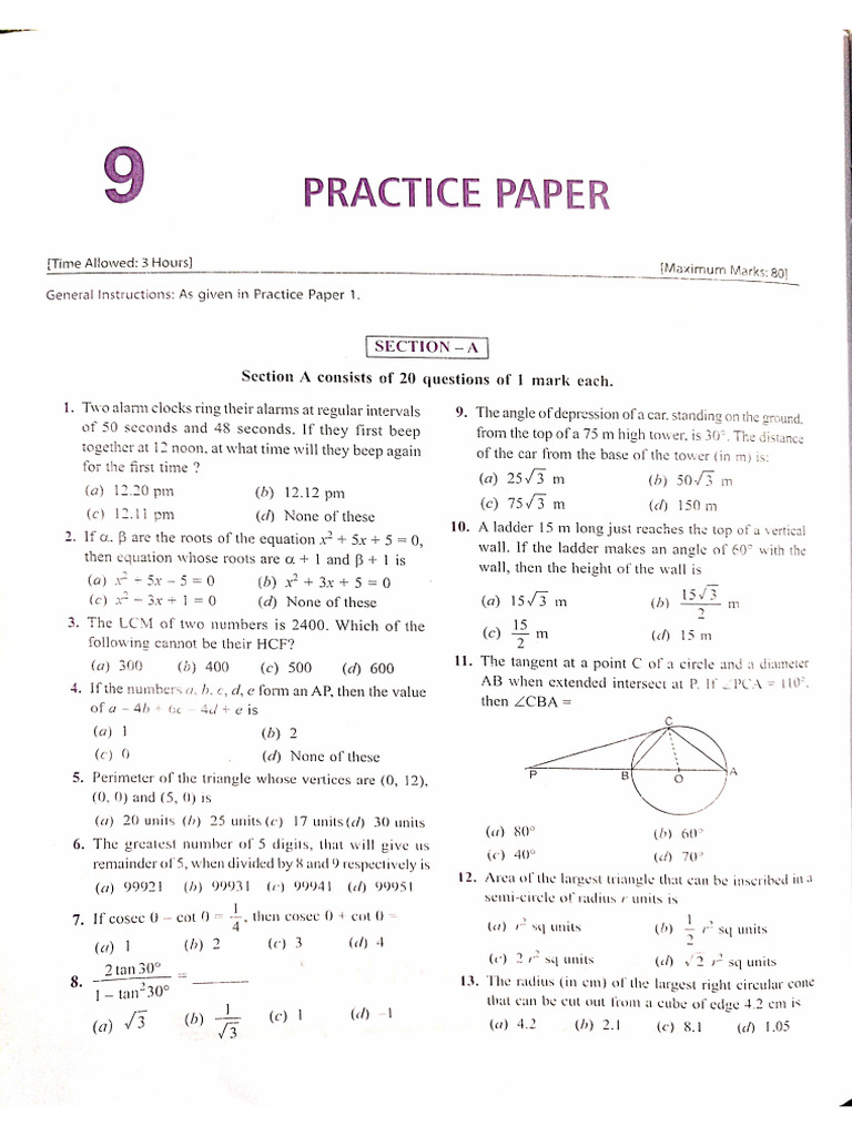 Practice Paper 9 | PDF