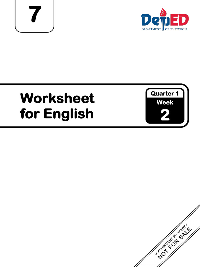Worksheet - English7 Matatag Curriculum Q1 - Week2 - v.2 | PDF | Poetry ...