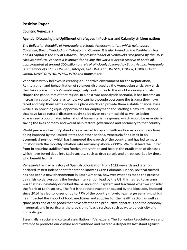 Venezuela's Refugee Upliftment Strategies | PDF | Venezuela | Immigration