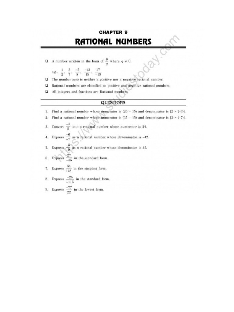 Rational Numbers | PDF