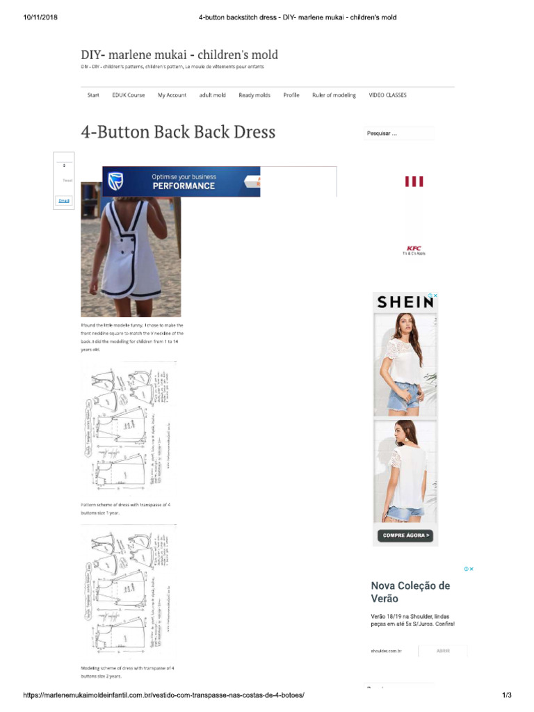 4-Button Back Back Dress | PDF