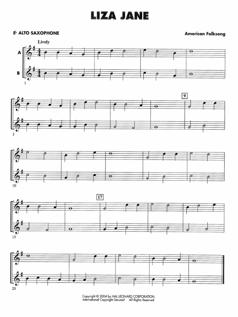 Liza Jane Duet - James | PDF