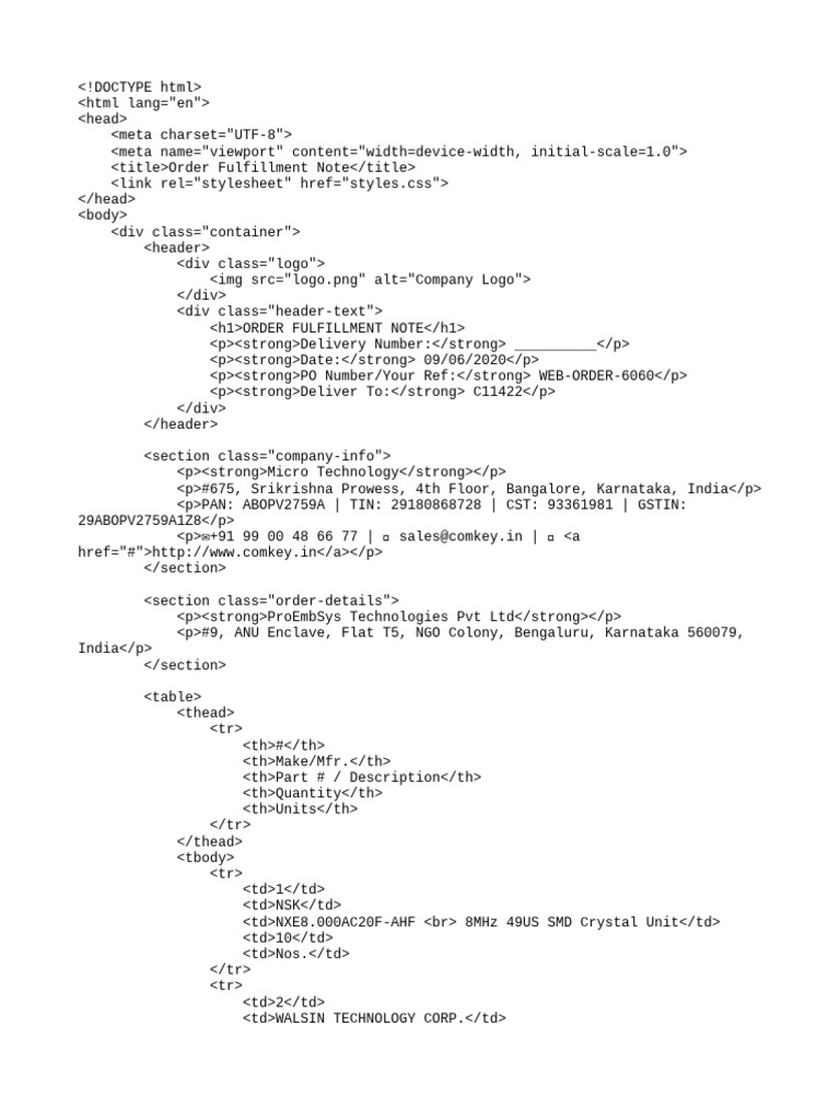 INVOICE FORMAT CODE | PDF