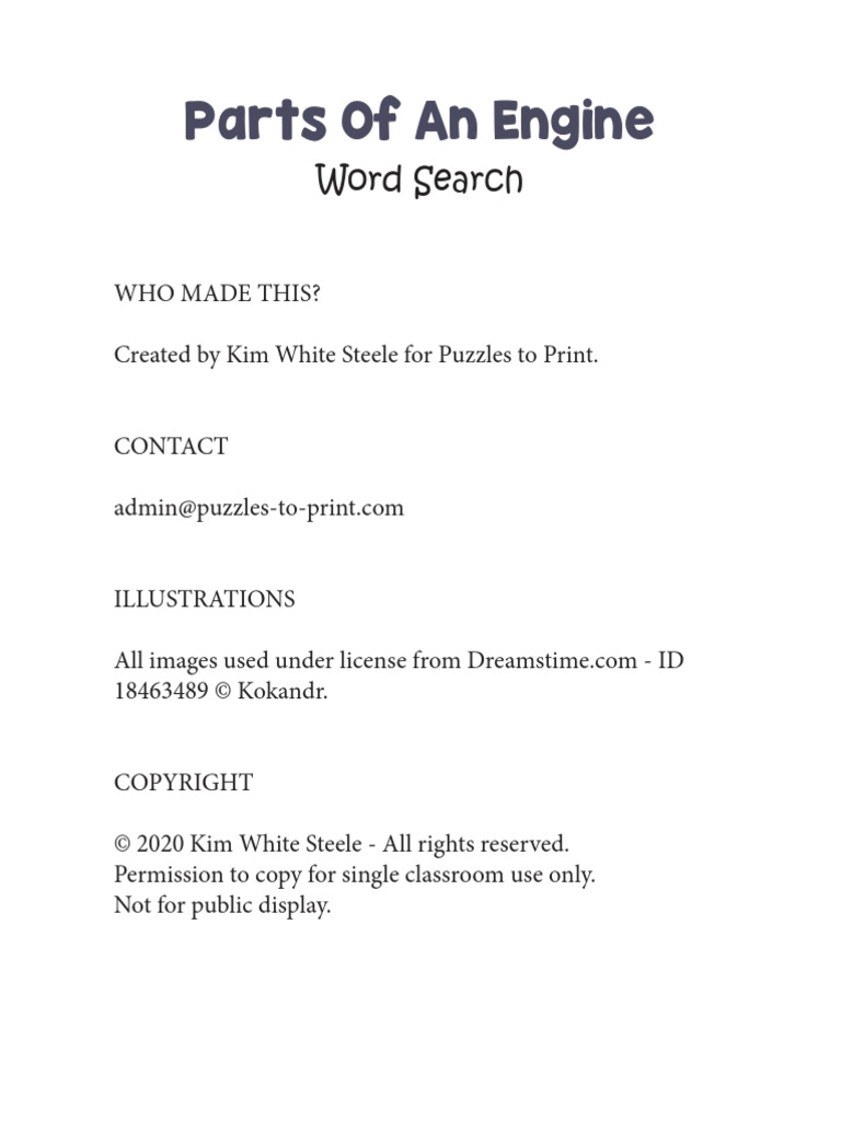 parts-of-an-engine-word-search | PDF | Word Search | Word Puzzles