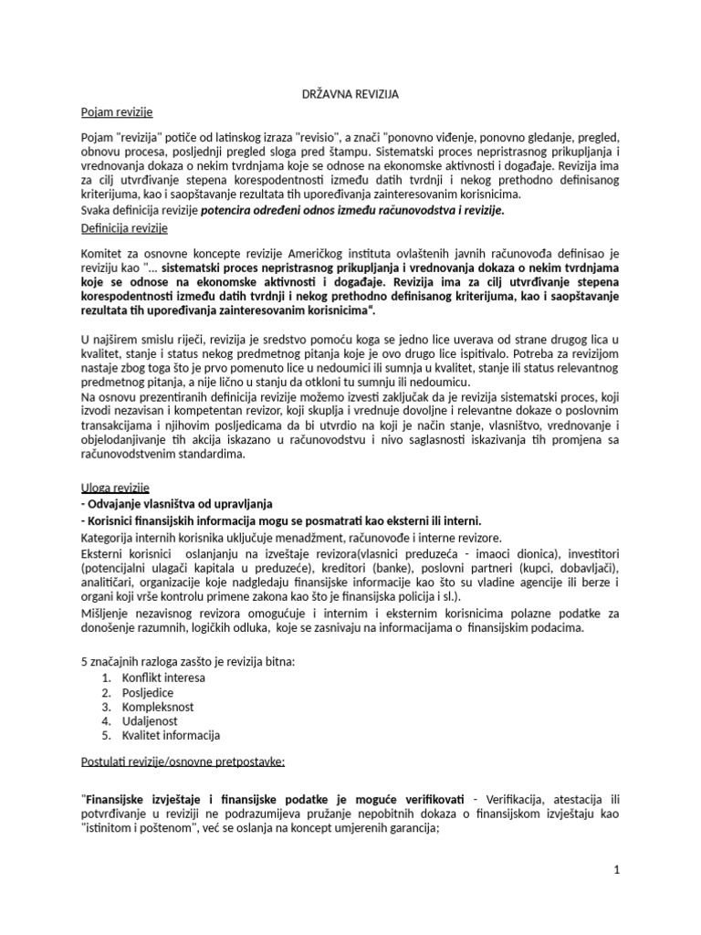 Drzavna Revizija Skripta | PDF