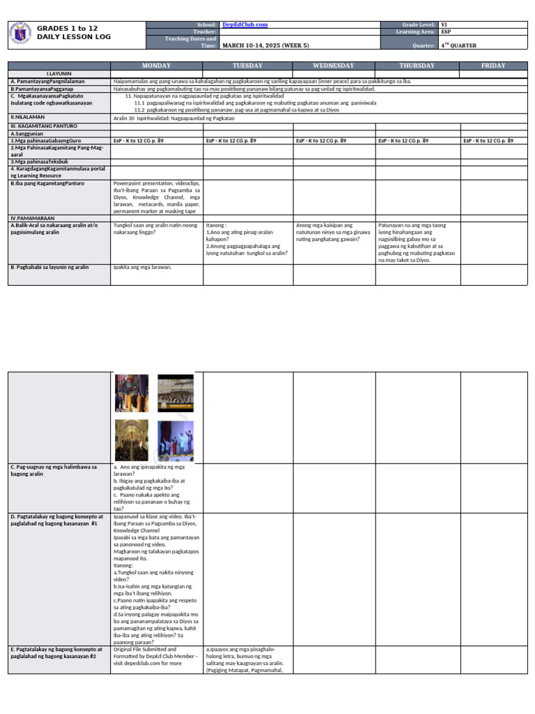 DLL - Esp 6 - Q4 - W5 | PDF