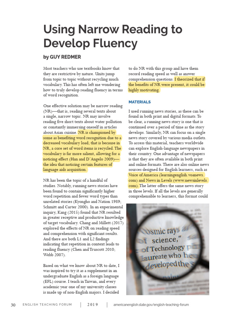 Narrow Reading | PDF | Reading Comprehension | Second Language