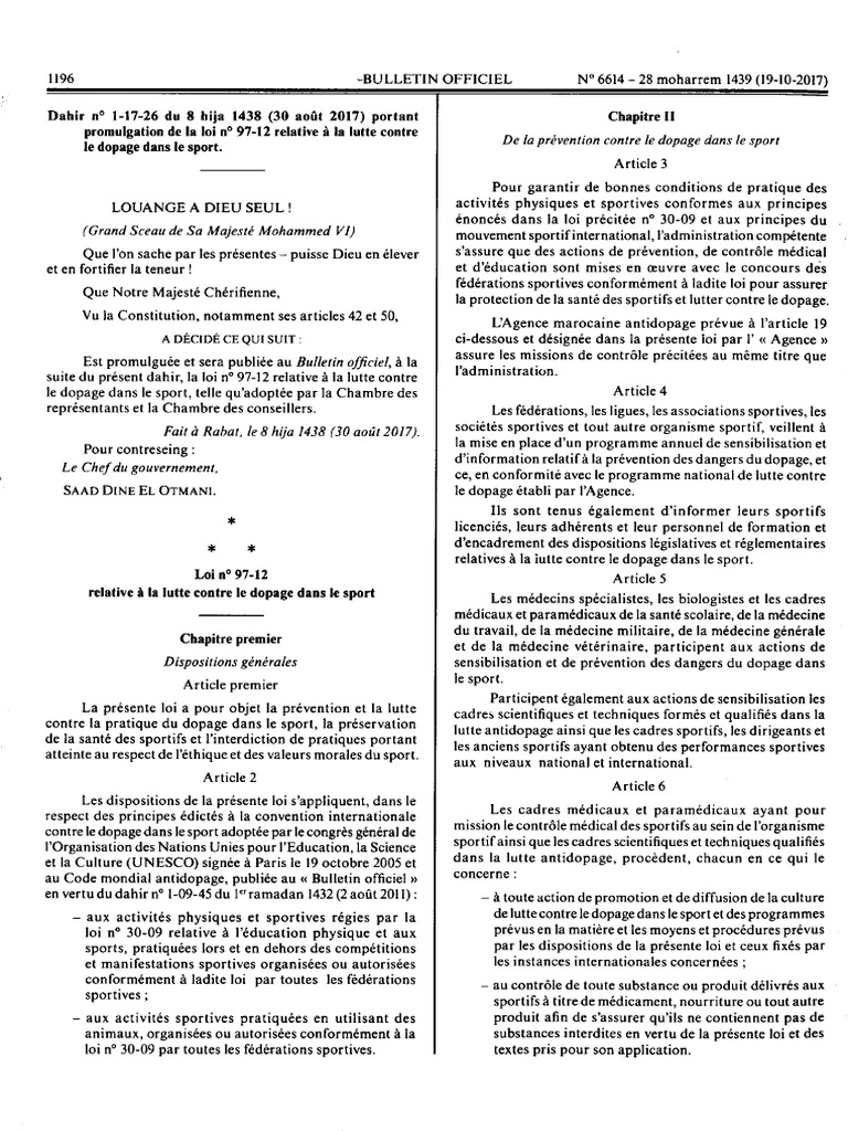 Loi de Dopage | PDF