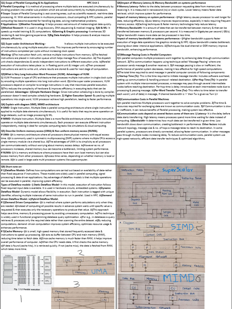 HPC Unit 1 Final | PDF | Central Processing Unit | Parallel Computing