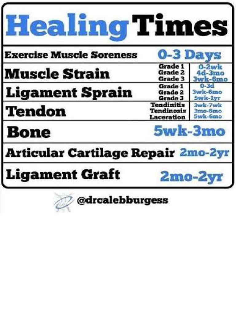Tissue Healing Times | PDF