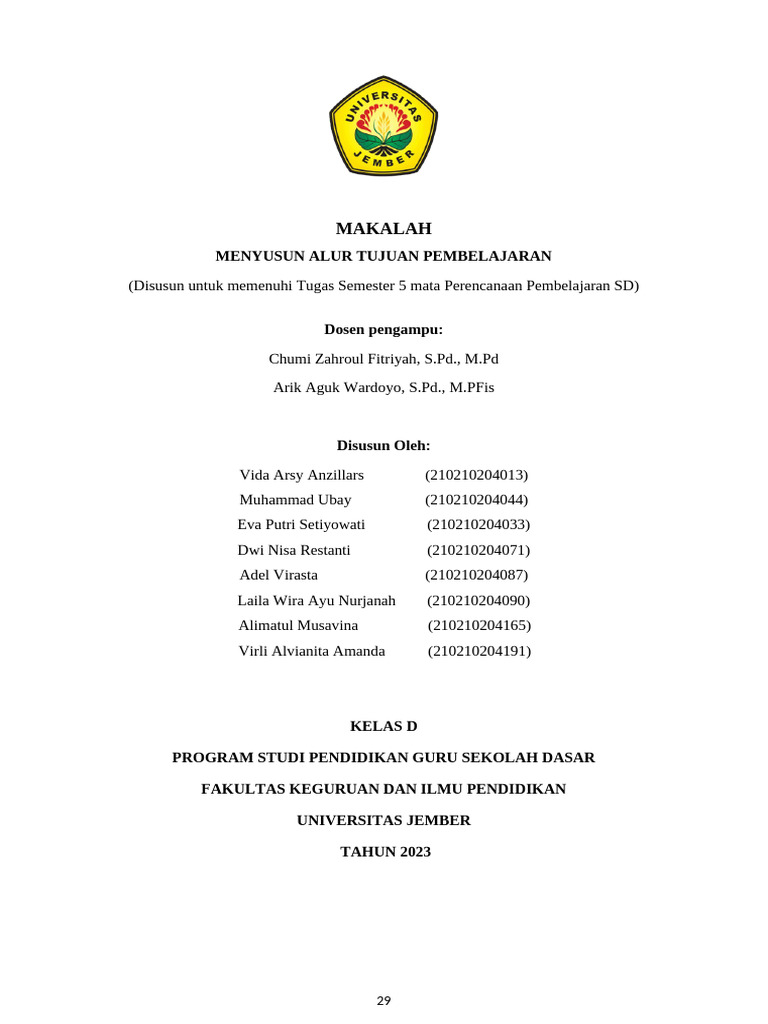 Menyusun Alur Tujuan Pembelajaran ATP | PDF