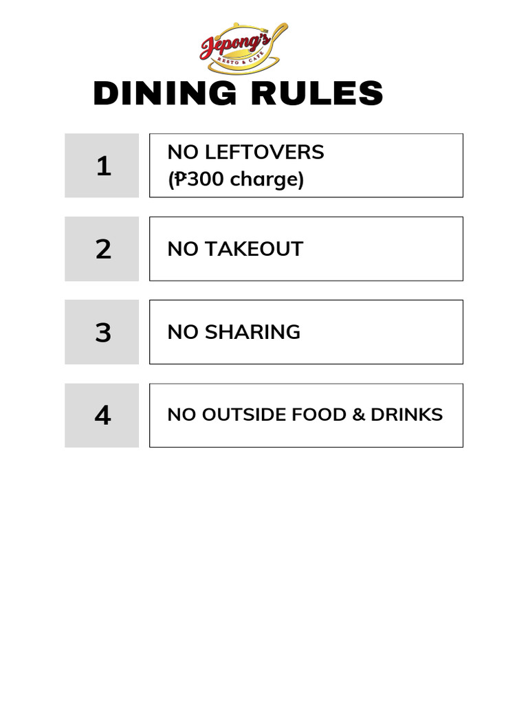 Dining Rules | PDF